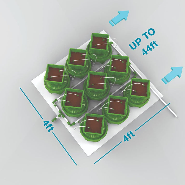 FloraFlex 9 Plant Micro Drip Irrigation & Drainage Kit - 2 Gal Pots ...